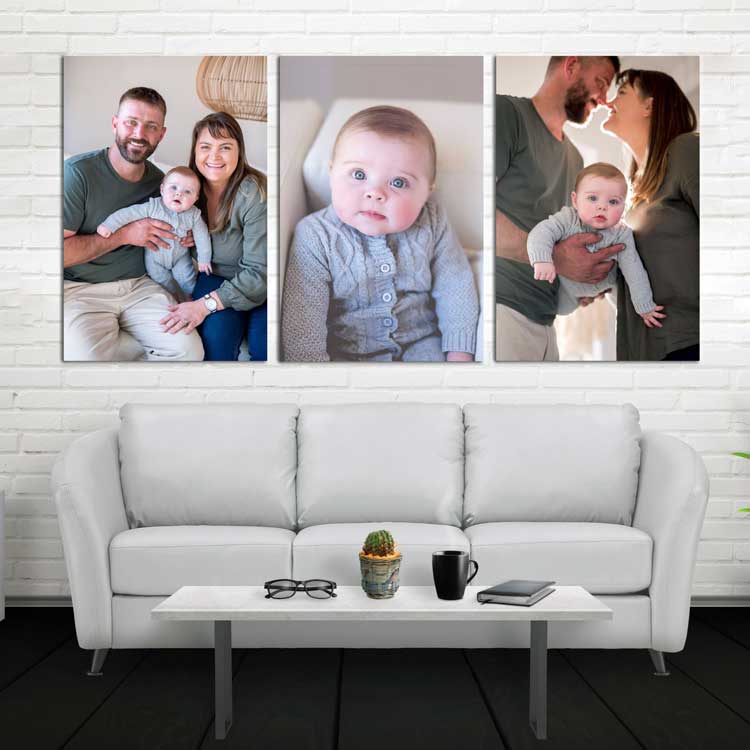 Kişiye Özel Üçlü Fotoğraf Baskılı Kanvas Tablo Kişiye Özel Kanvas Tablo